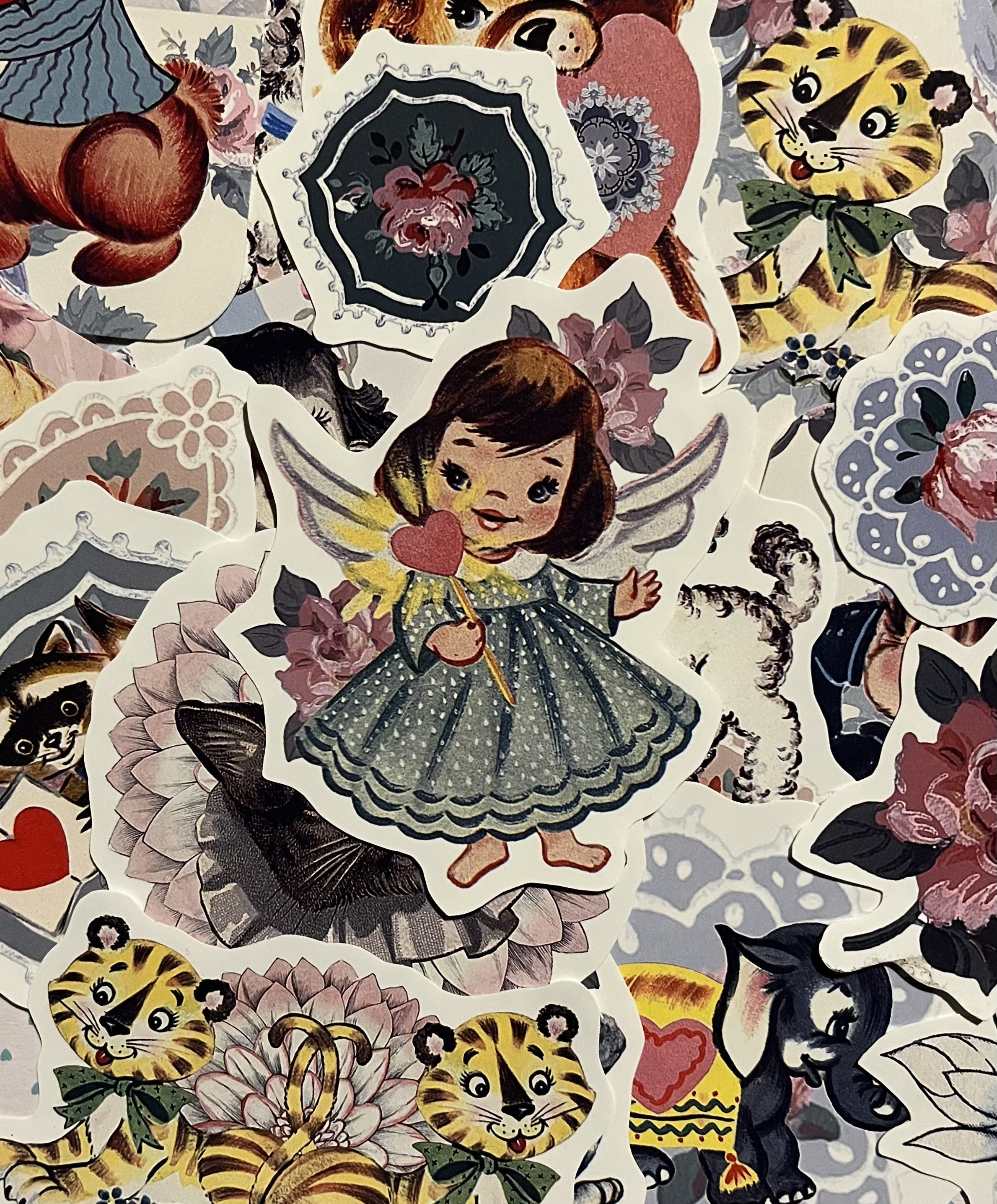 Kitsch Stickers. Vintage Style Cute Stickers. Retro Style - Etsy UK