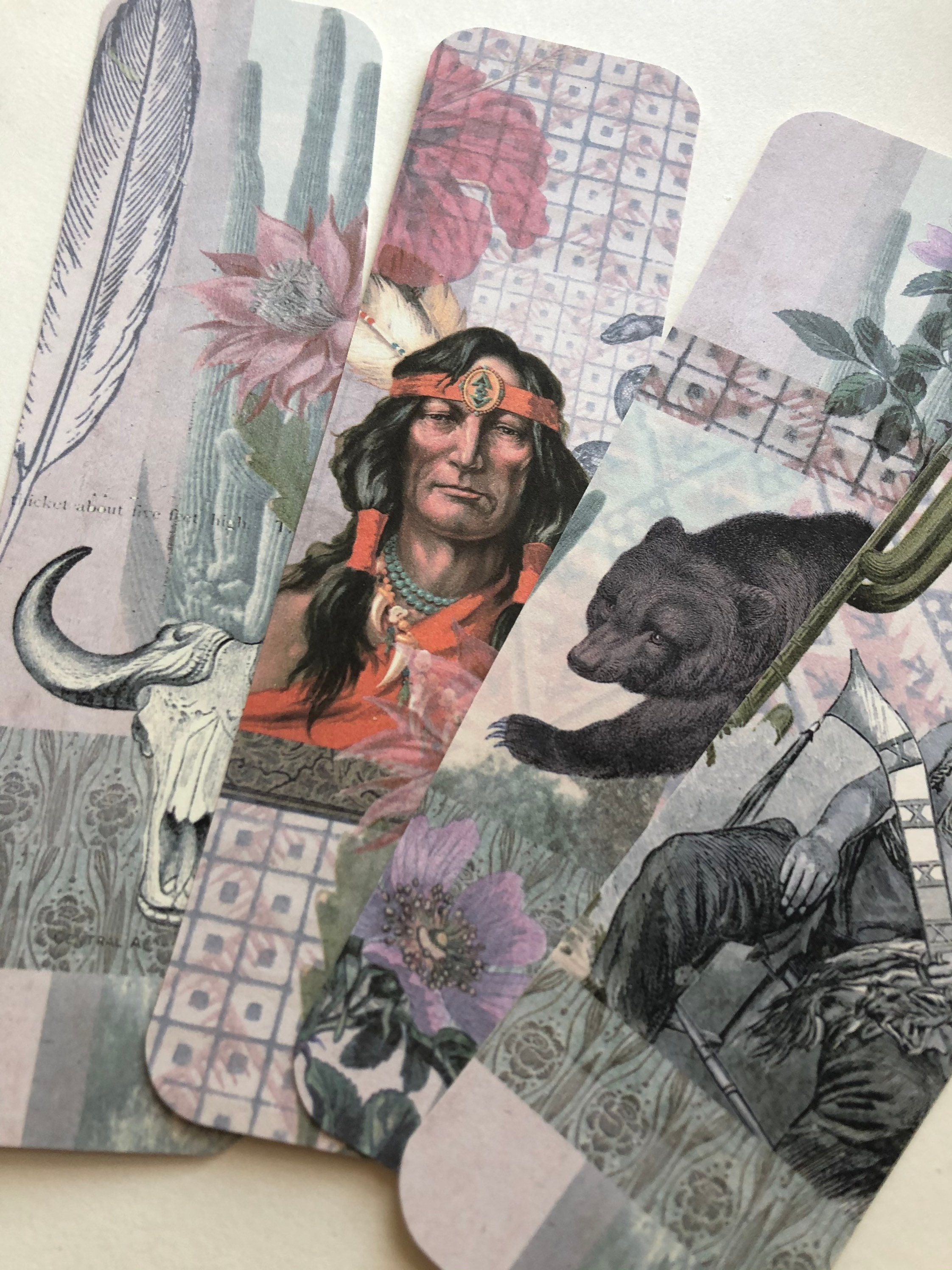 Native American Indian Bookmarks. Vintage Inspired Bookmarks | Etsy