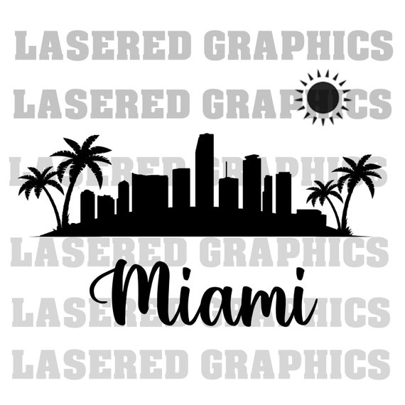 Miami Skyline Miami Svg Florida Spring Break Svg Eps | Etsy