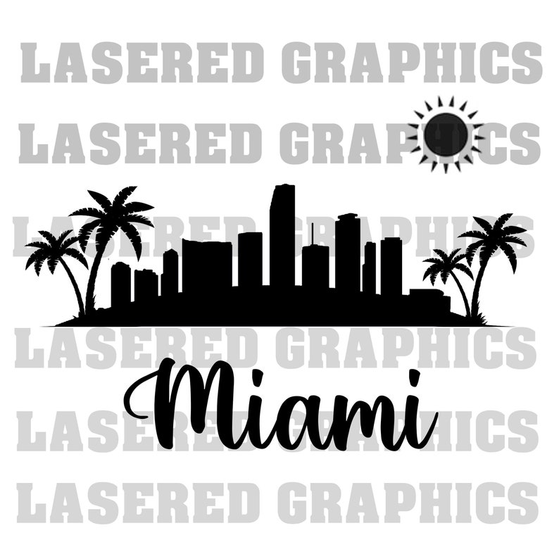 Miami Skyline Miami Svg Florida Spring Break Svg Eps | Etsy