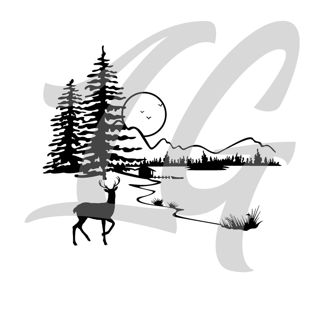 Forest Trees Silhouette, Treeline Silhouette, Forest Treeline Svg ...