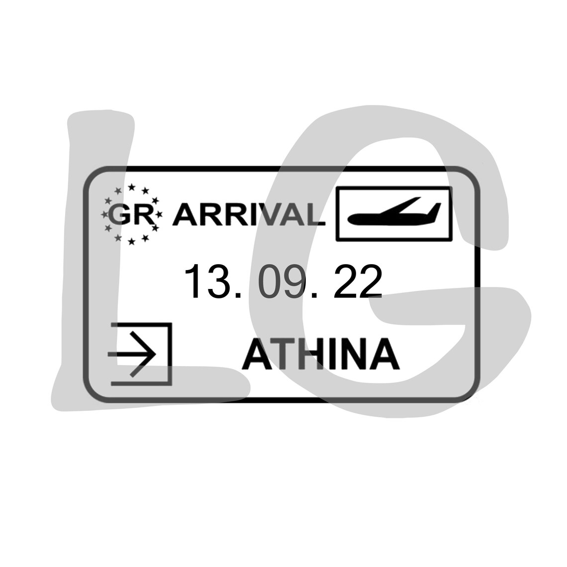Athens Passport Stamp, Athina Customs Stamp, Greece Stamp- Svg, Png ...