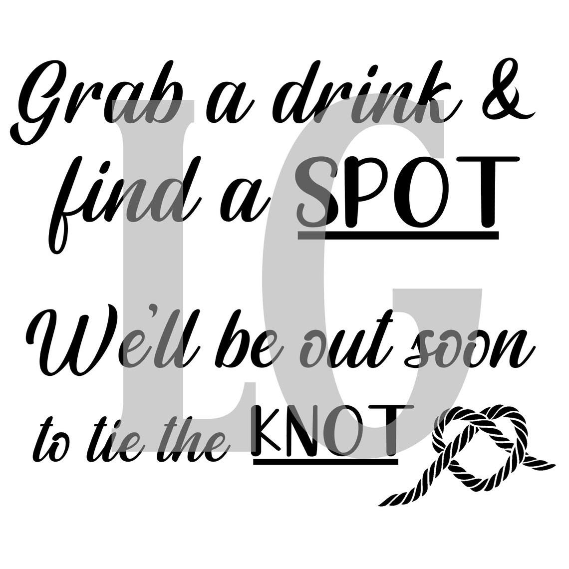Printable 'grab a Drink' Digital Download Cursive - Etsy