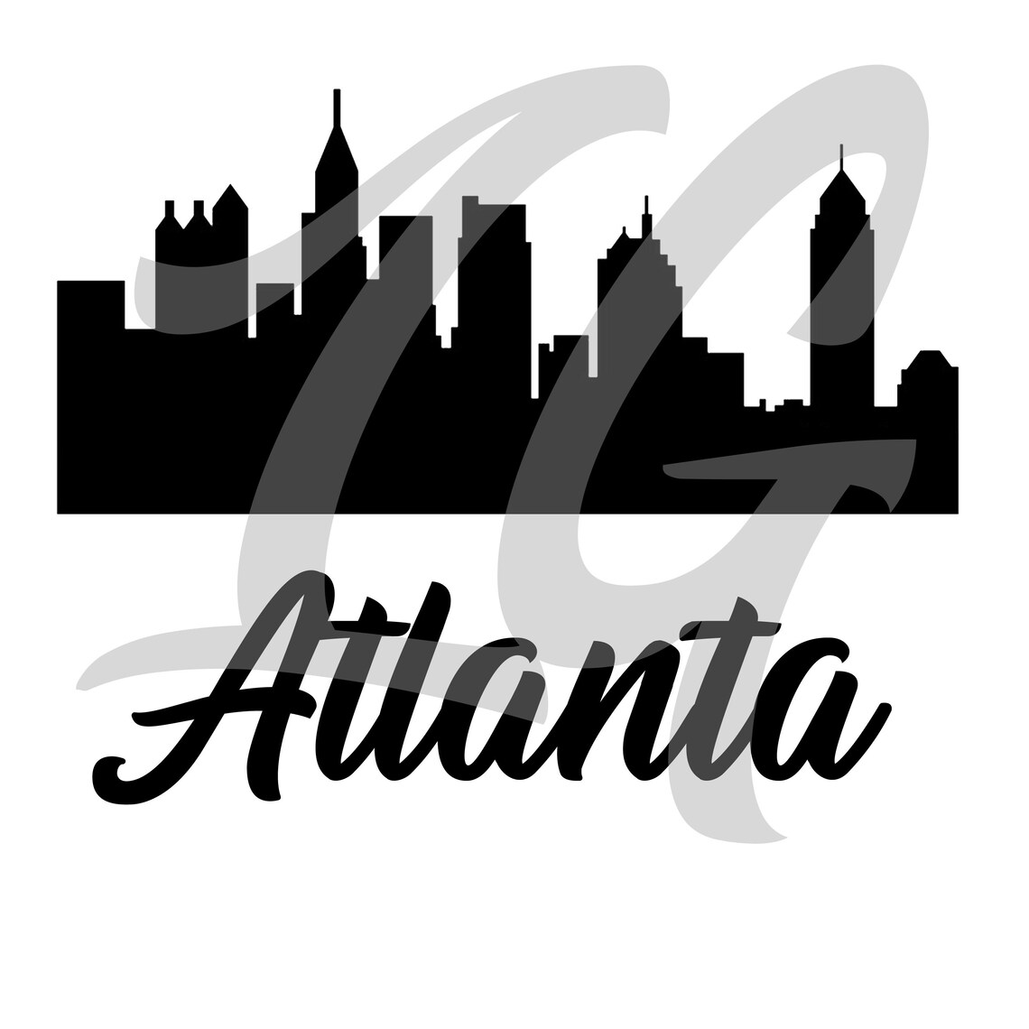 Atlanta Skyline Cut File Svg Jpeg Eps Clean Lines Ready | Etsy