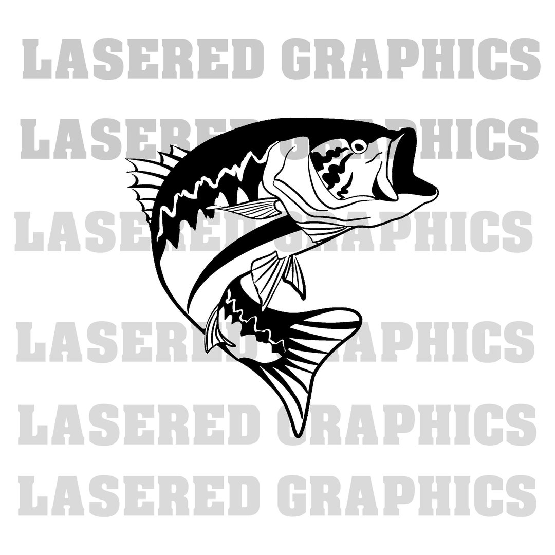 Bass Svg Largemouth Bass Svg Bass Out of Water Svg Eps - Etsy