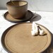 Brown and Black Stoneware Dinner Set, THREE or TWO PIECE Ceramic Dinner ...