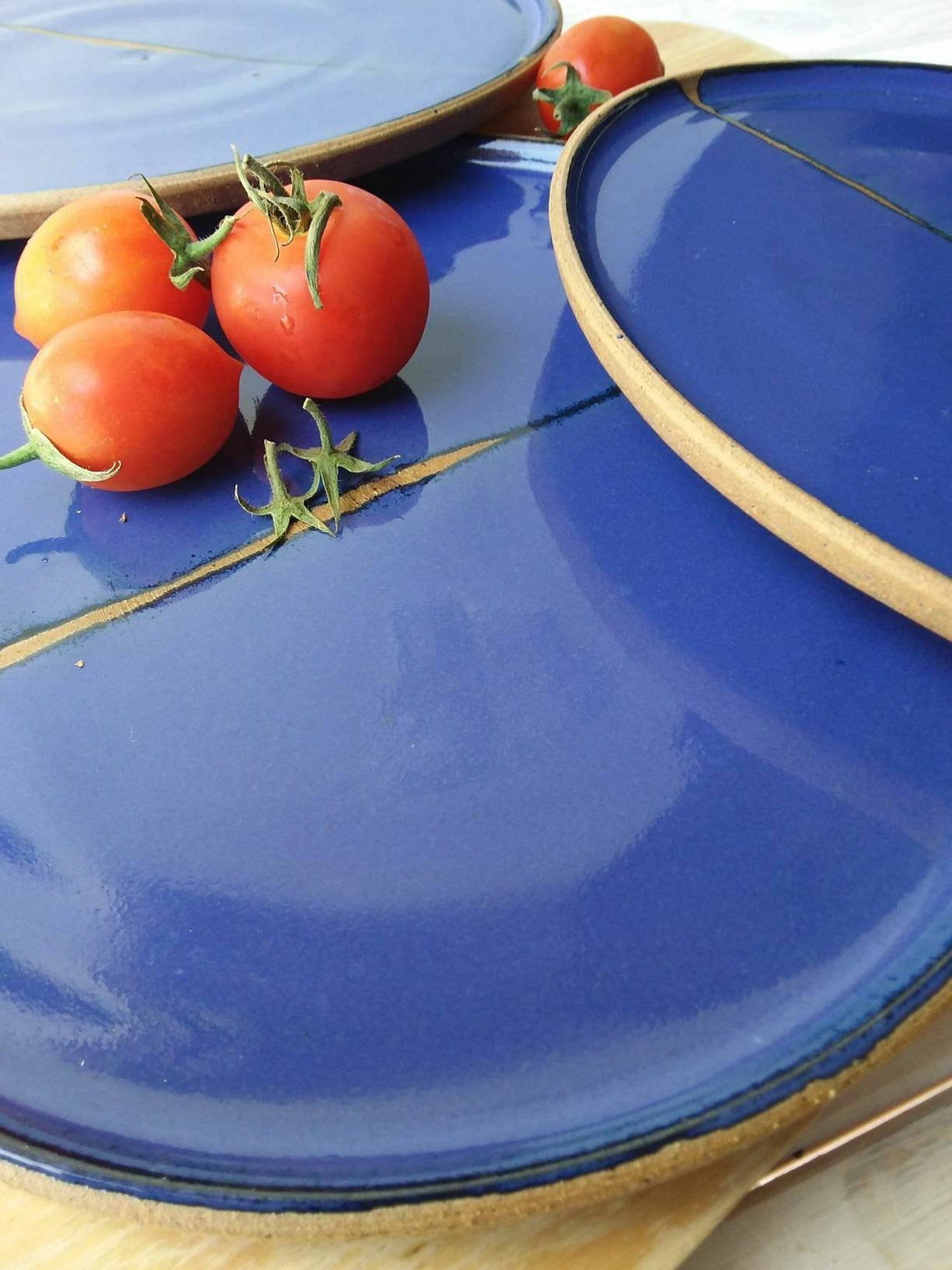 Ceramic Dinner Plate Blue Ceramic Plate Blue Pottery | Etsy