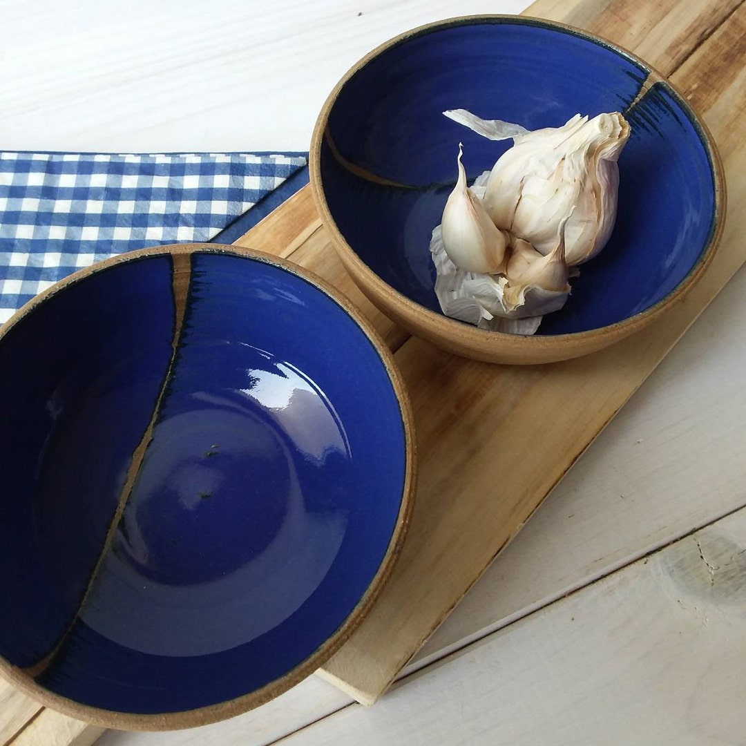 Blue Ceramic Bowl Blue Pottery Bowl Blue Pottery Blue Dip - Etsy