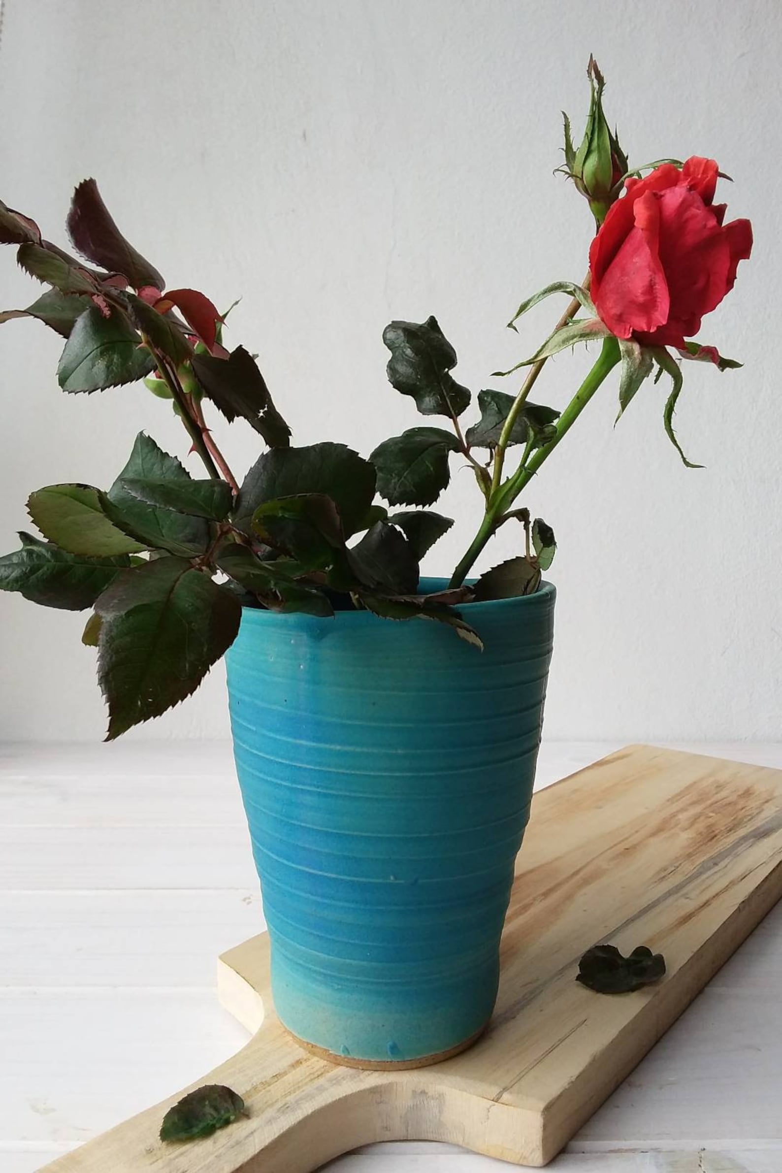 Blue Ceramic Vase, Pottery Vase, Modern Ceramic Vase, Pottery Flower ...