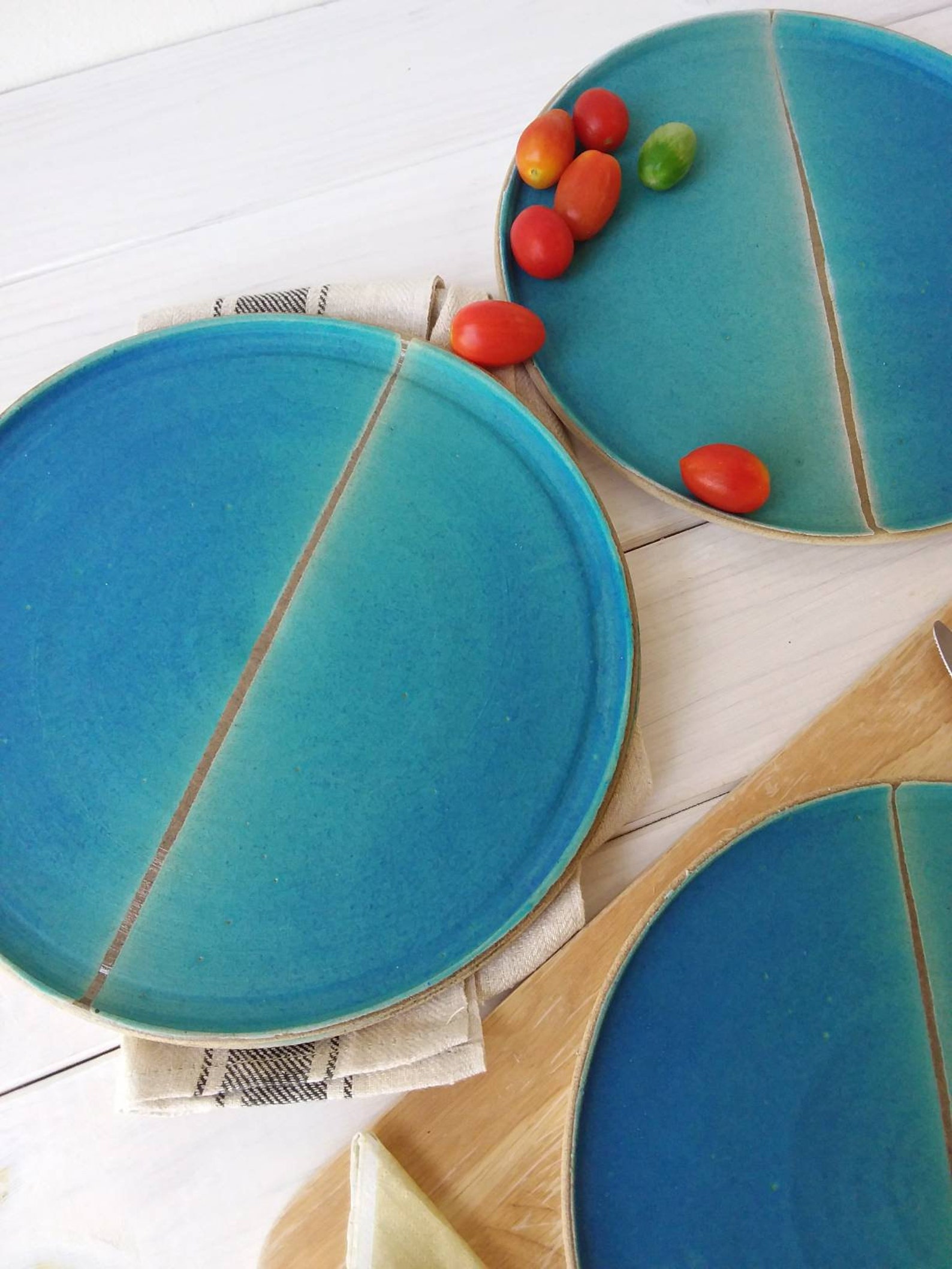 Turquoise Ceramic Plate Rustic Pottery Modern Pottery | Etsy