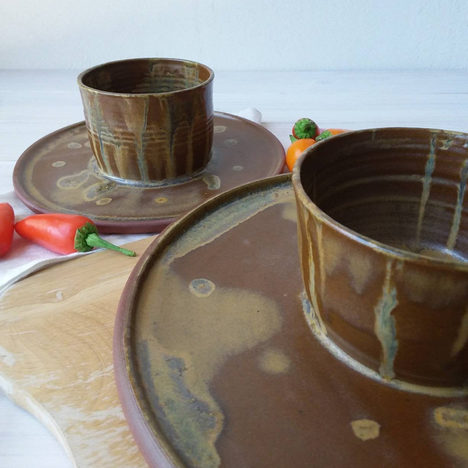 Ceramic Chip and Dip Bowl Dip and Snack Dish Salsa and Snack - Etsy