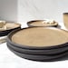 Brown and Black Stoneware Dinner Set, THREE or TWO PIECE Ceramic Dinner ...