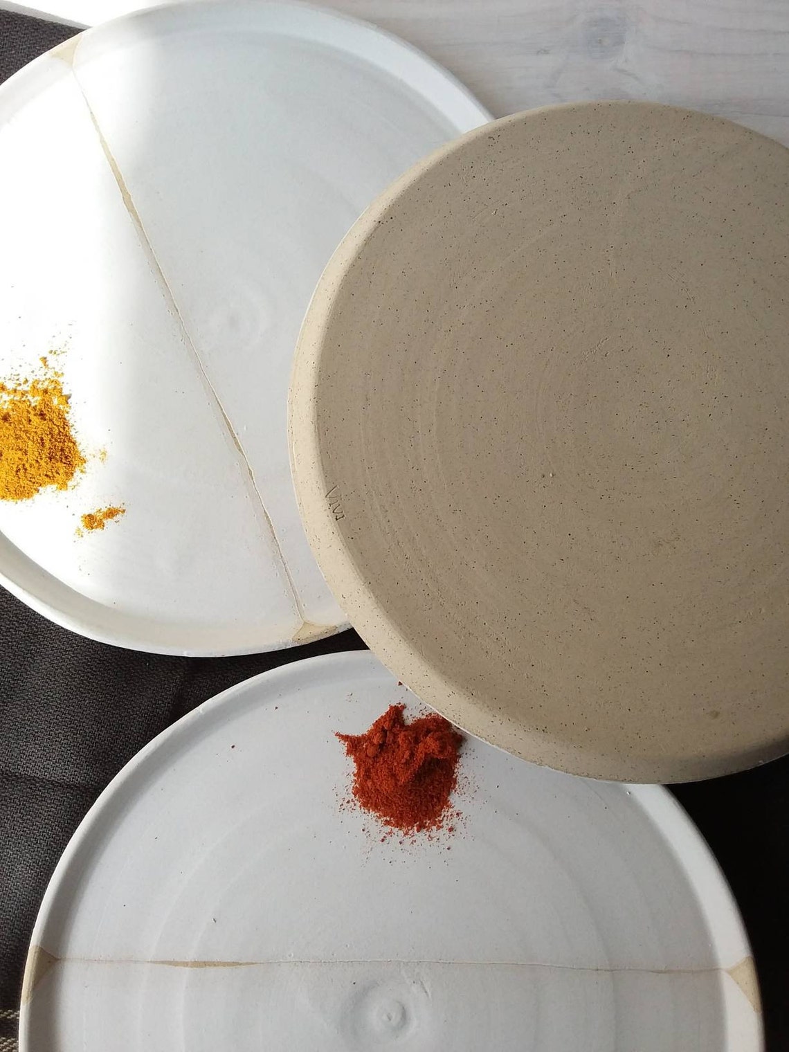 White Ceramic Plate Rustic Pottery Modern Beige Pottery | Etsy