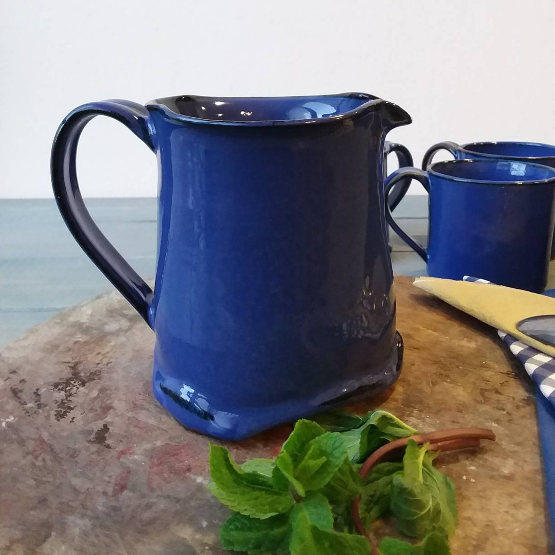 Ceramic Pitcher, Pottery Teapot, Blue Pottery, Coffee Pot, Pottery ...