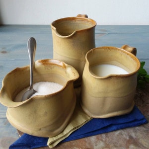 Pottery Creamer Set, Cream and Sugar Set, Sugar and Milk Set, Ceramic ...