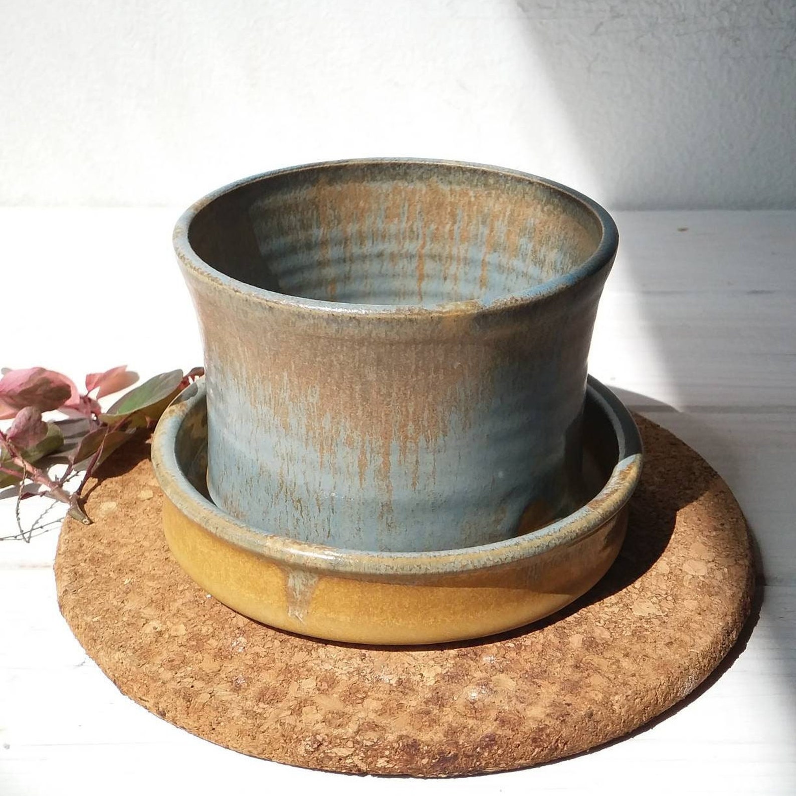Pottery Plant Pot Planter With Dish Succulent Planter With - Etsy