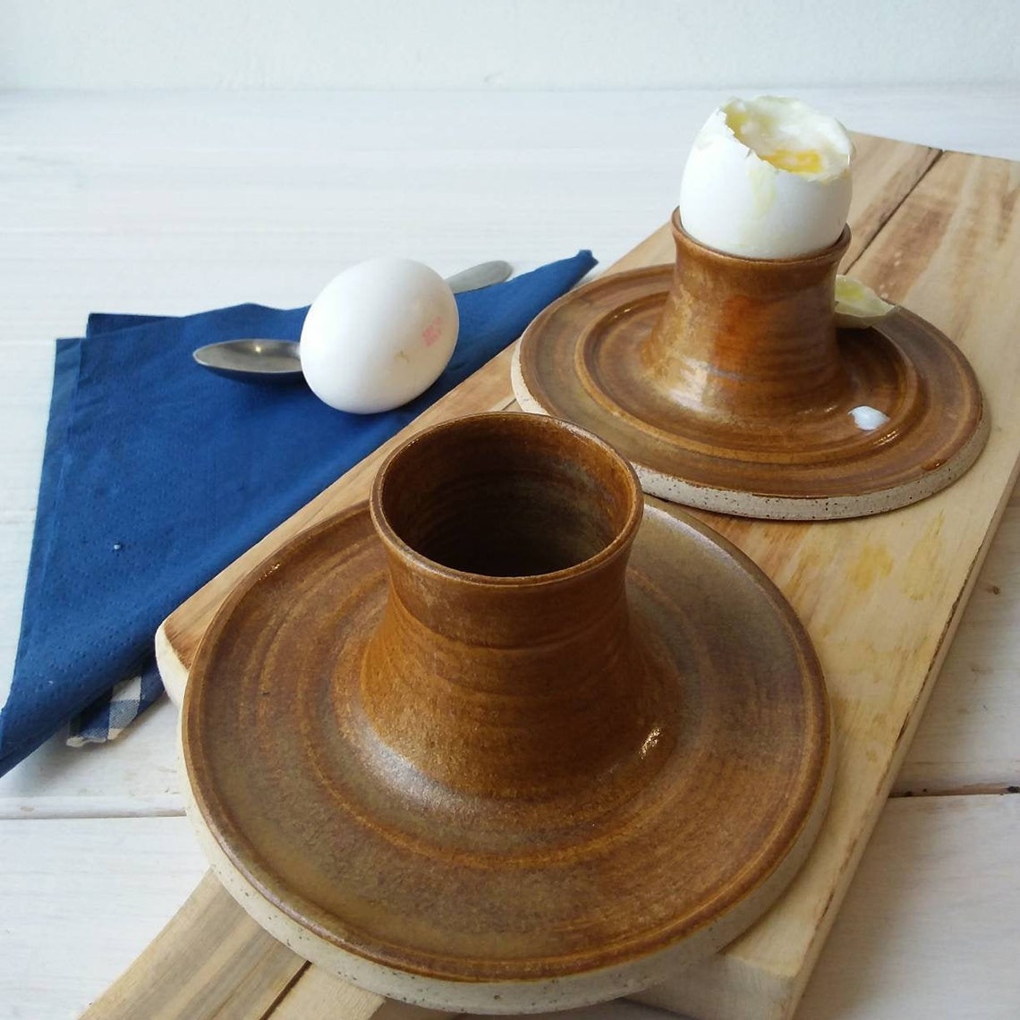 Ceramic Egg Cup Pottery Egg Cup Modern Egg Cup Brown Egg | Etsy