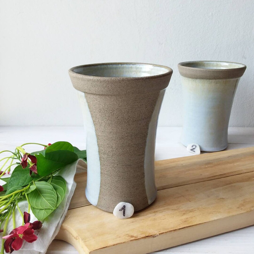 Light Blue/gray Ceramic Vase, Modern Gray Pottery Vase, Handmade Vase ...
