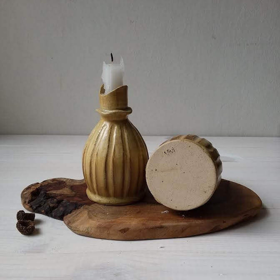 Ceramic Candlesticks Set of Two Candle Sticks 2 Pottery | Etsy