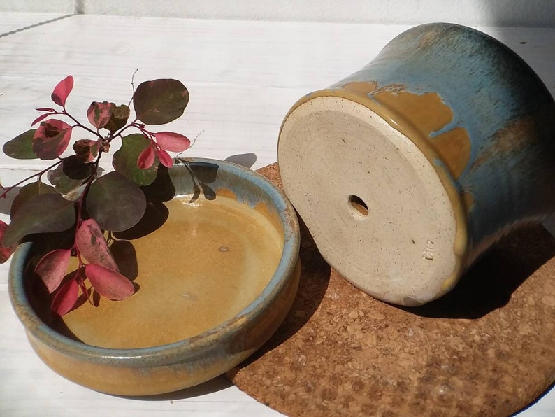 Pottery Plant Pot Planter With Dish Succulent Planter With - Etsy