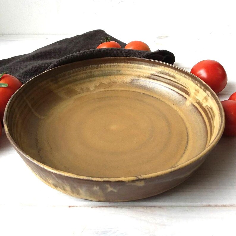 Bronze & Black Ceramic Serving Bowl, Modern Ceramic Salad Bowl - Etsy