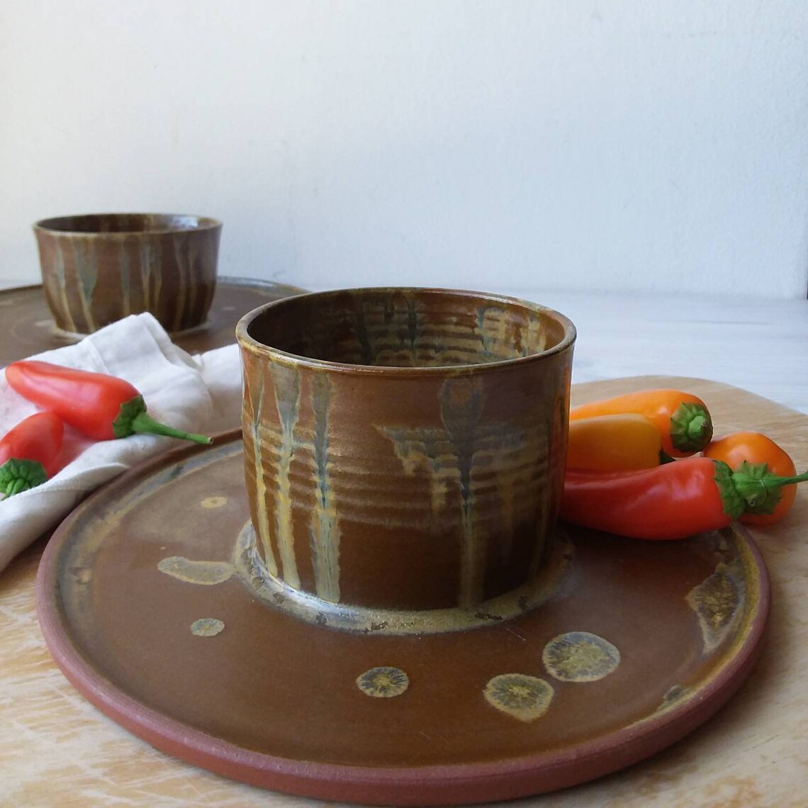 Ceramic Chip and Dip Bowl Dip and Snack Dish Salsa and Snack - Etsy