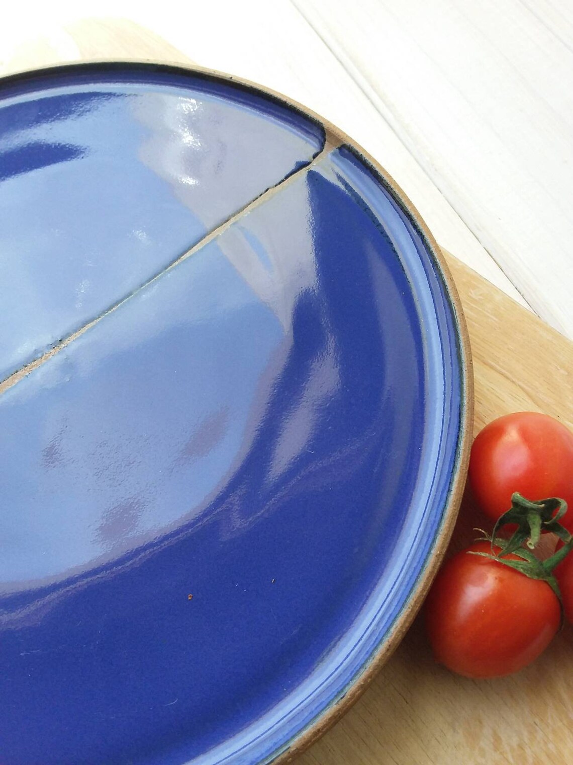 Ceramic Dinner Plate Blue Ceramic Plate Blue Pottery | Etsy