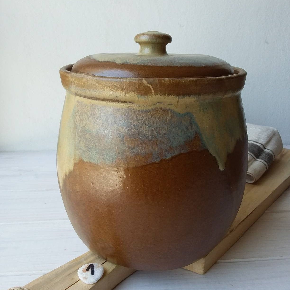 Large Ceramic Storage Jar Pottery Container With Lid | Etsy