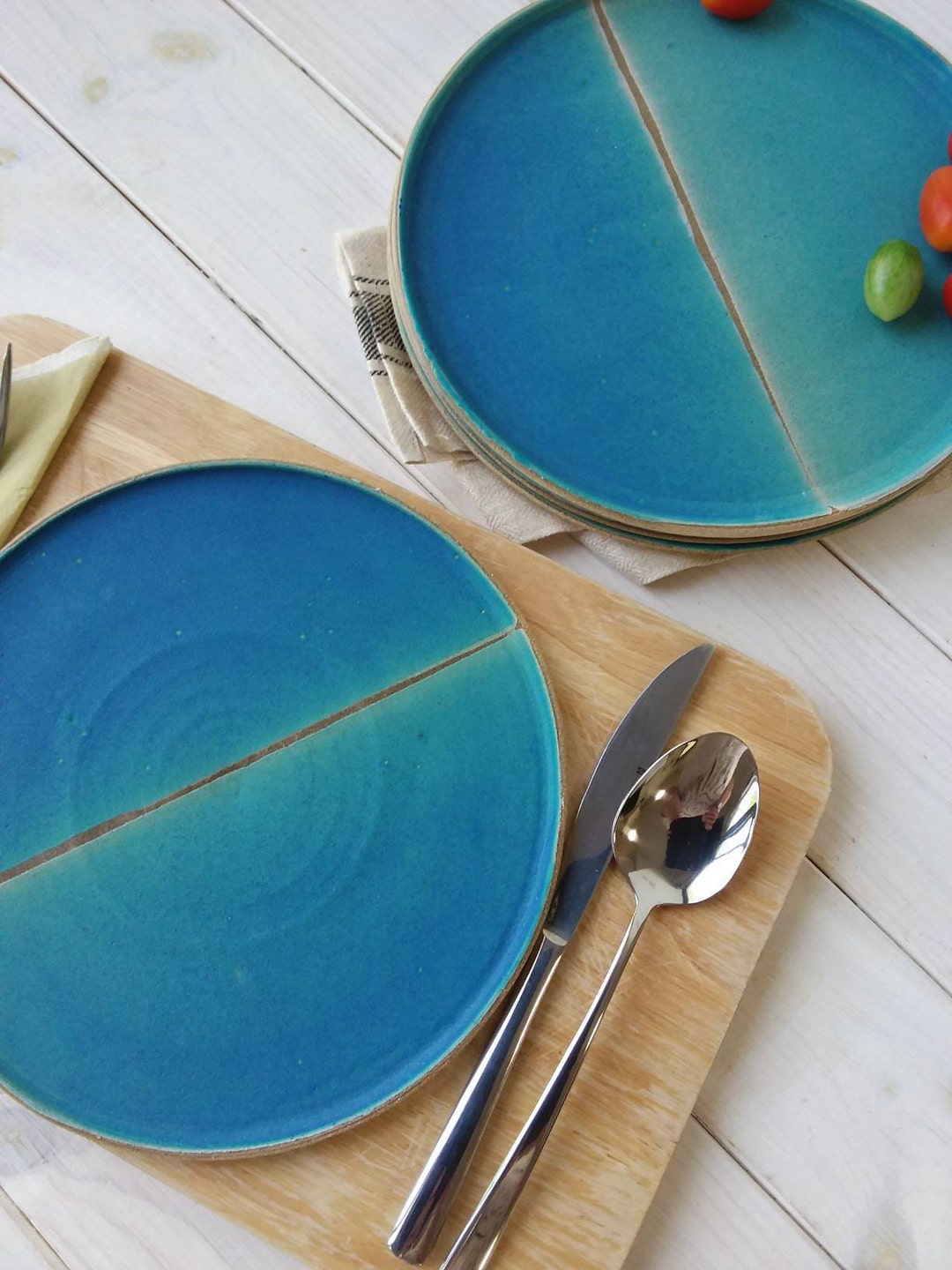 Turquoise Ceramic Plate Rustic Pottery Modern Pottery - Etsy