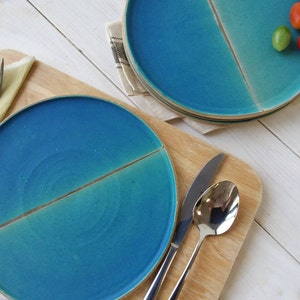 Turquoise Ceramic Plate, Rustic Pottery, Modern Pottery, Ceramic ...