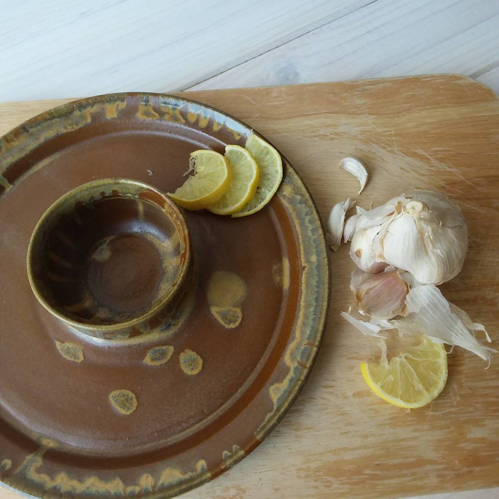 Ceramic Chip and Dip Bowl Dip and Snack Dish Apple and Honey - Etsy