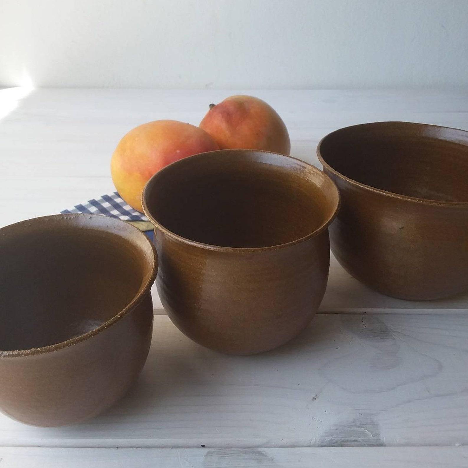 Brown Ceramic Bowls SET OF THREE Bowls Brown Pottery Modern | Etsy