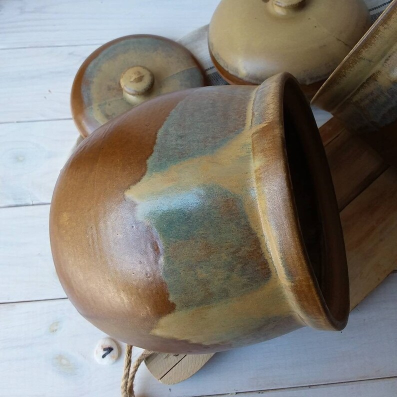 Large Ceramic Storage Jar Pottery Container With Lid | Etsy