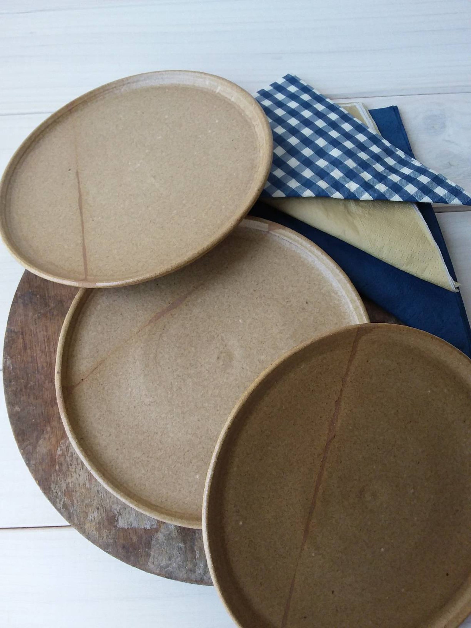 Ceramic Cake Plate SET OF TWO Plates Beige Ceramic Plate - Etsy