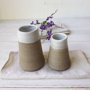 Gray and White Ceramic Vase, Modern Gray Pottery Vase, Handmade ...