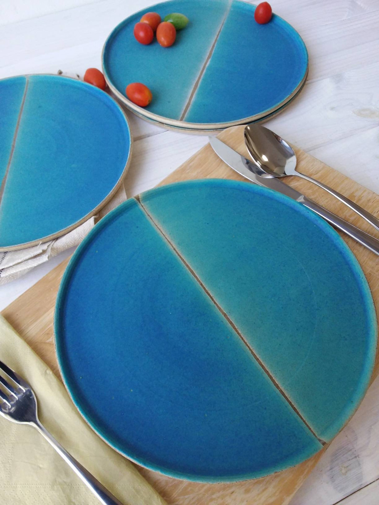 Turquoise Ceramic Plate Rustic Pottery Modern Pottery | Etsy