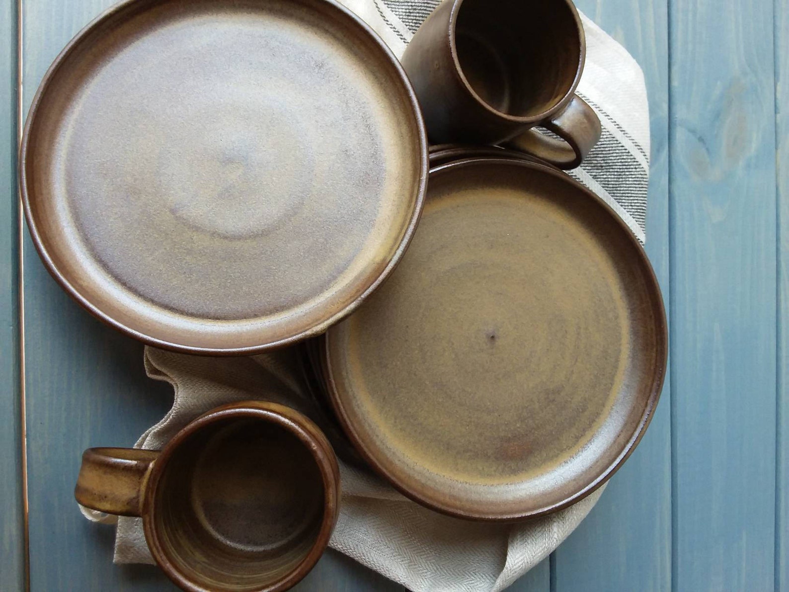 Ceramic Cake Plate Rustic Brown Plate Snack Plate Snack - Etsy