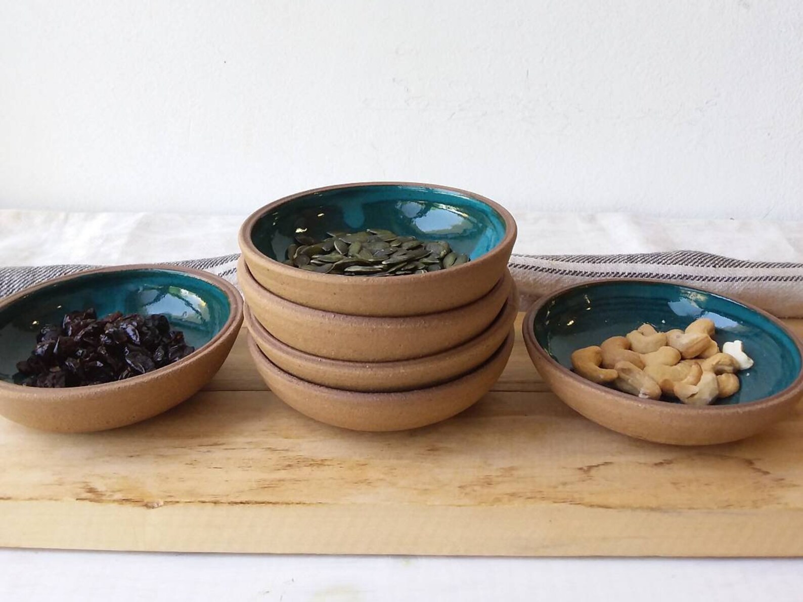 ONE or a Set of TWO or FOUR Tapas Bowls, Dark Turquoise Ceramic Tapas ...