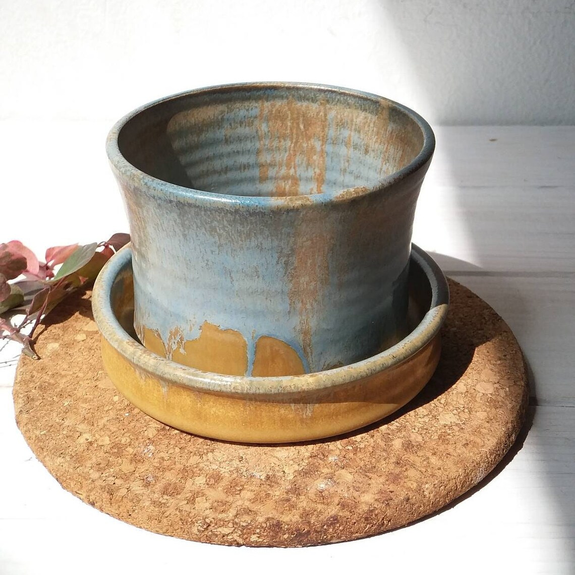 Pottery Plant Pot Planter With Dish Succulent Planter With - Etsy