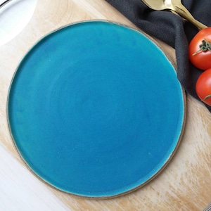 Turquoise Ceramic Plate, Rustic Pottery, Modern Pottery, Ceramic ...