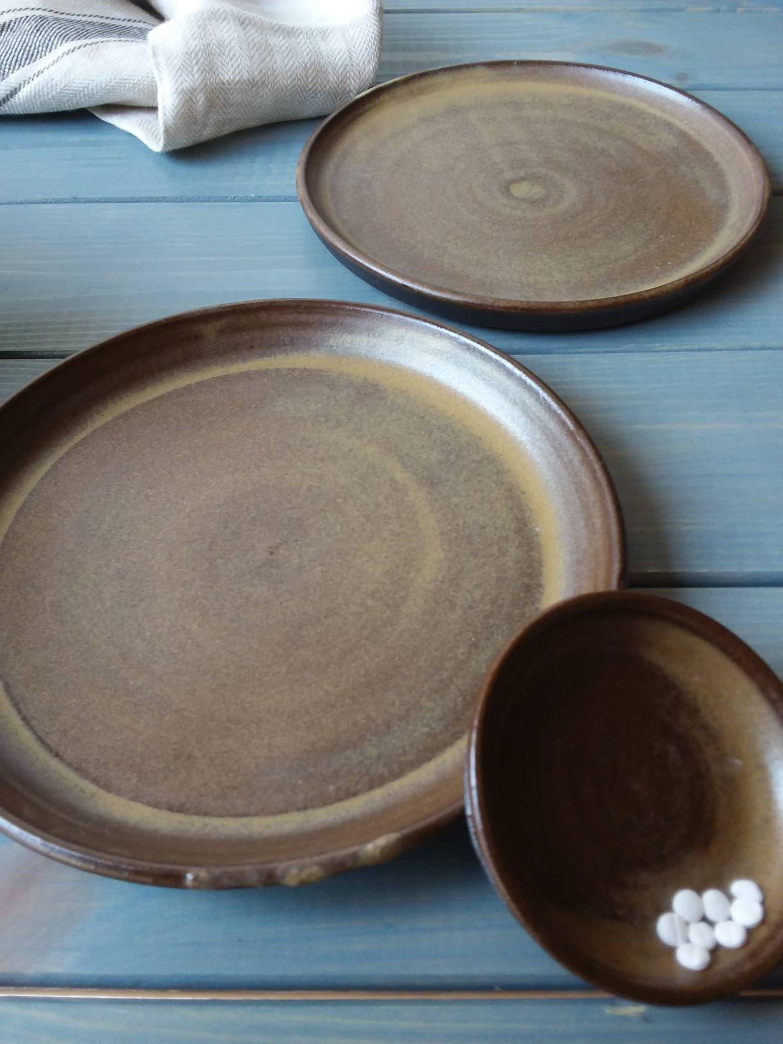 Ceramic Cake Plate Rustic Brown Plate Snack Plate Snack - Etsy