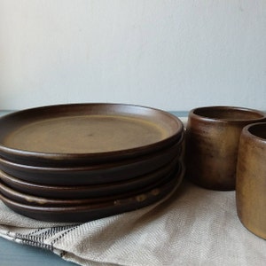 Ceramic Cake Plate, Rustic Brown Plate, Snack Plate, Snack Dish ...