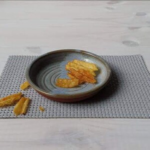 Small Ceramic Plate, Blue/gray Plate, Personal Snack Plate, Snack Dish ...