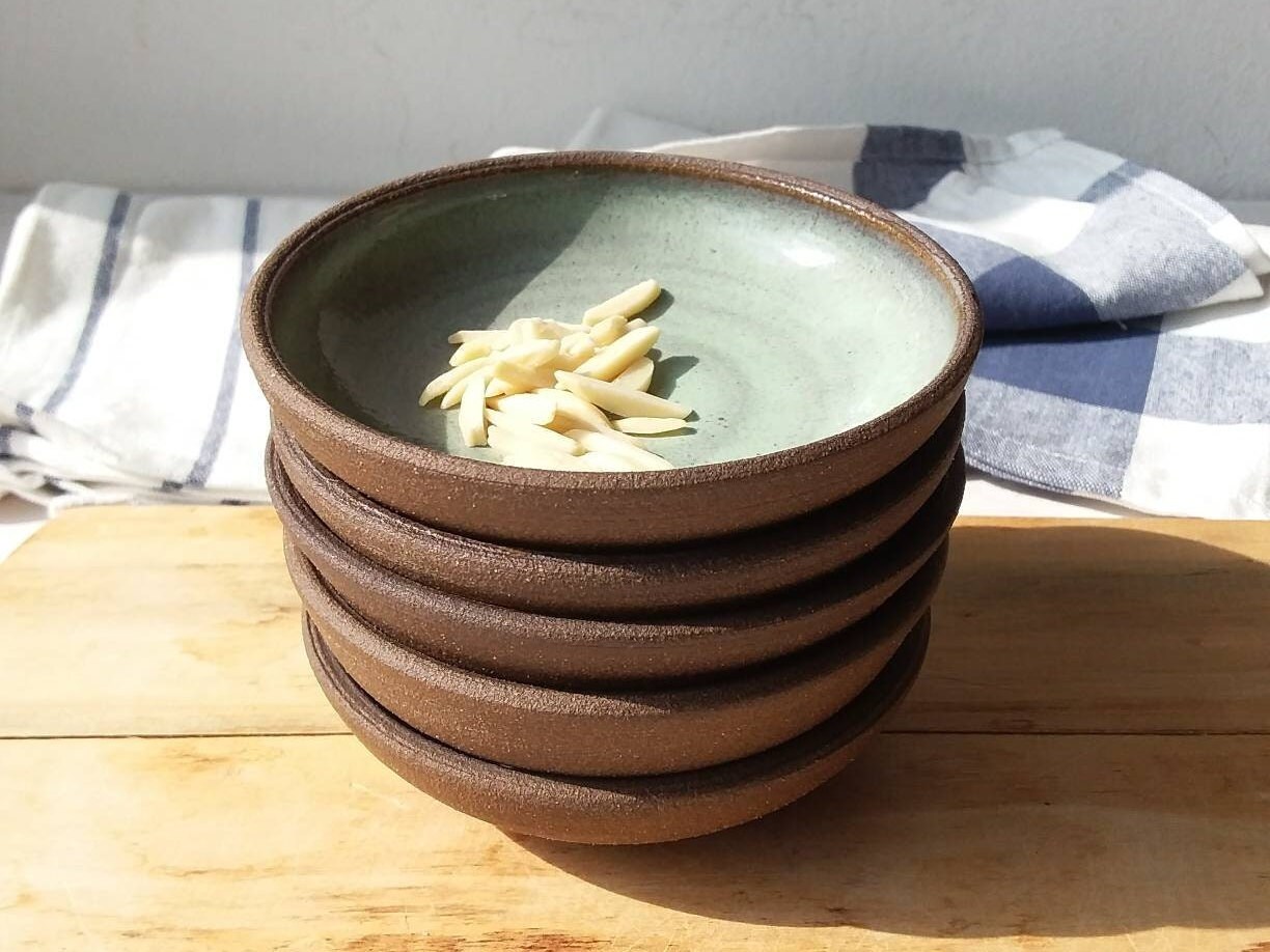 ONE or Set of TWO or THREE Tapas Bowls, Green and Brown Pottery Tapas ...