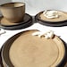 Brown and Black Stoneware Dinner Set, THREE or TWO PIECE Ceramic Dinner ...
