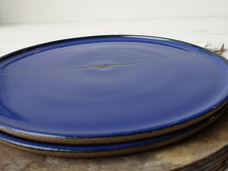Ceramic Dinner Plate Blue Ceramic Plate Blue Pottery | Etsy