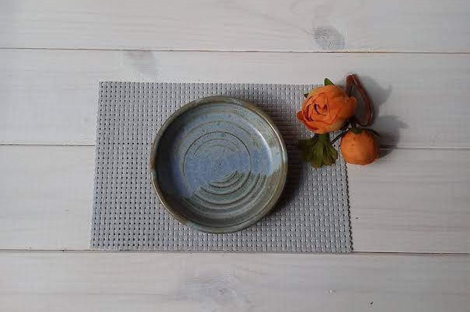 Small Ceramic Plate Blue/gray Plate Personal Snack Plate - Etsy UK