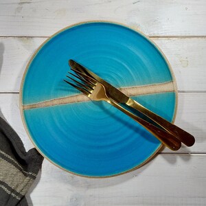 Turquoise Ceramic Plate, Rustic Pottery, Modern Pottery, Ceramic ...