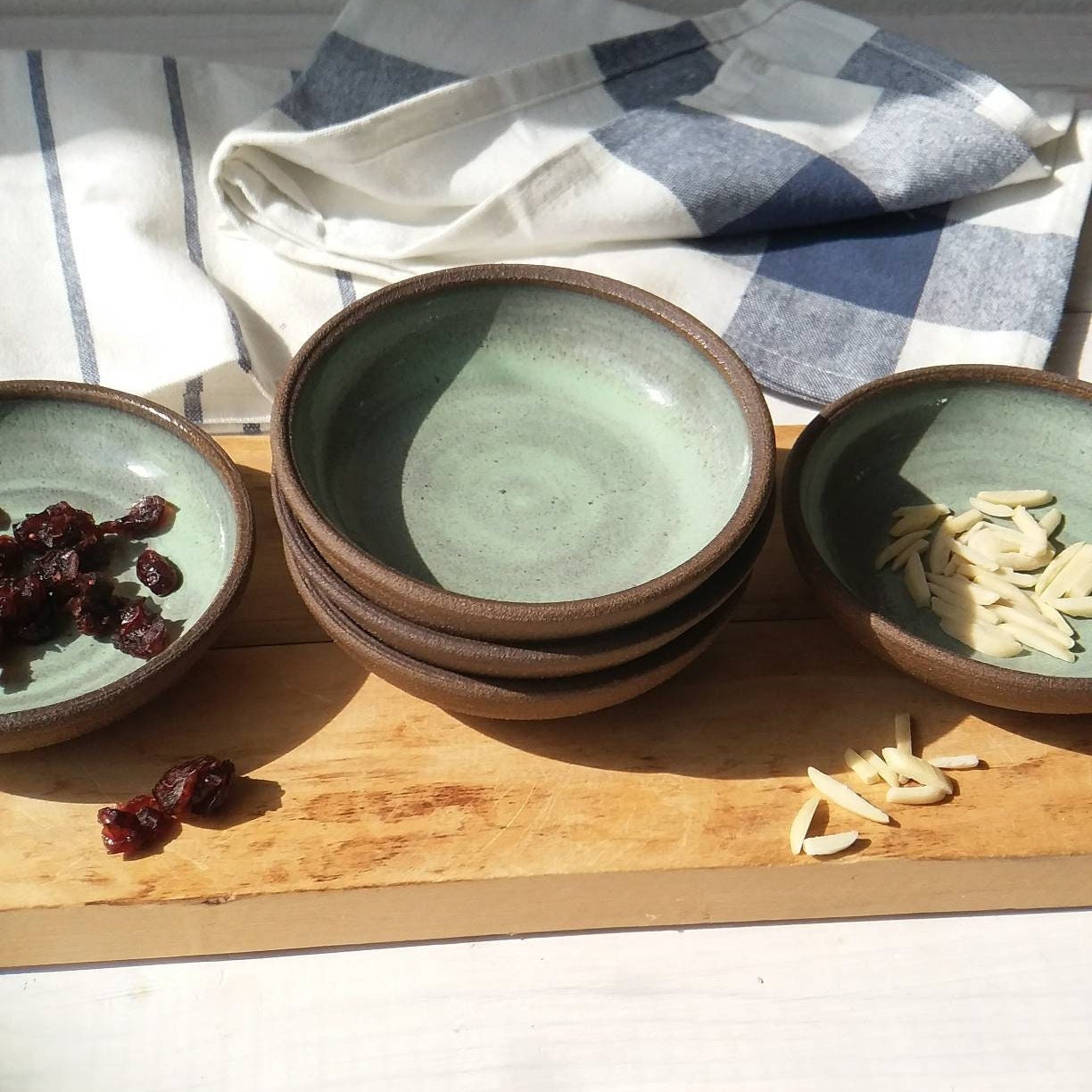 ONE or Set of TWO or THREE Tapas Bowls, Green and Brown Pottery Tapas ...