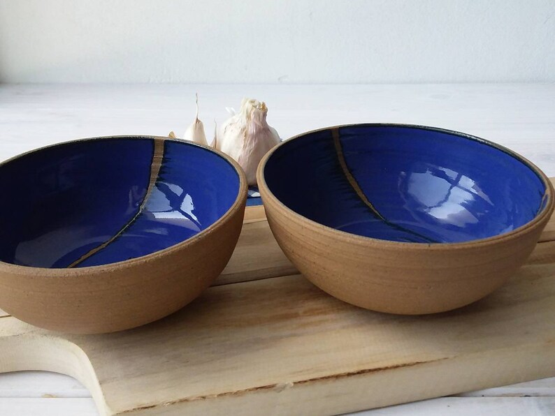 Blue Ceramic Bowl Blue Pottery Bowl Blue Pottery Blue Dip | Etsy